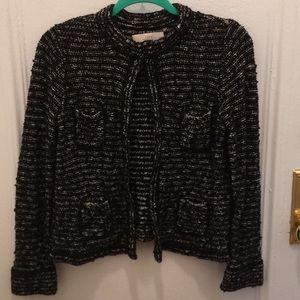 LOFT | Jackets & Coats | Black White Tweed Jacket | Poshmark